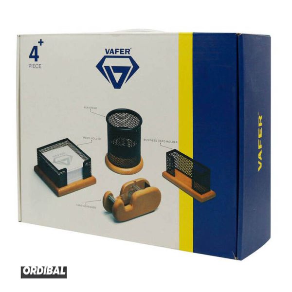 مجموعه رومیزی چهار تکه چوب و فلز Vafer Vz-207 – ORDIBAL